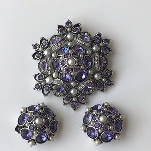 Joan Rivers | Jewelry | Rare Joan Rivers Pin Brooch Clp Earrings Set ...